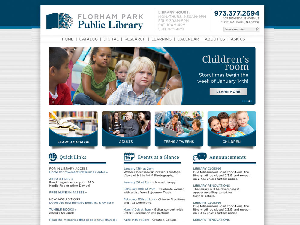 Library Website Design, Web Design for Library, NJ Web Design Firm