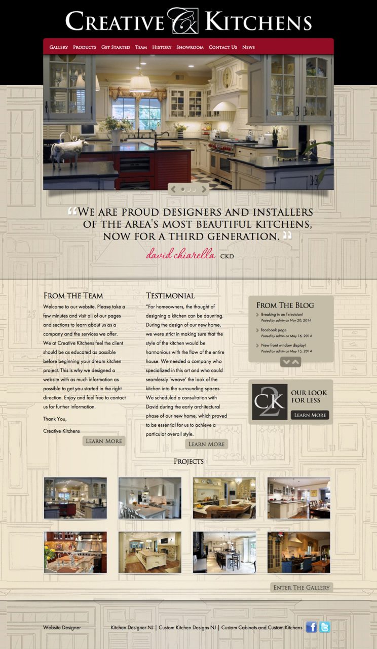 Website Design for Creative Kitchens | Splendor