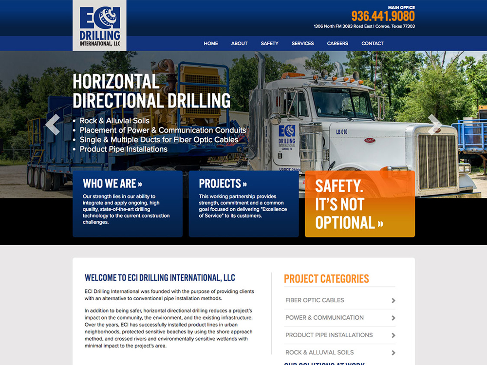 Website Design for ECI Drilling International | Splendor